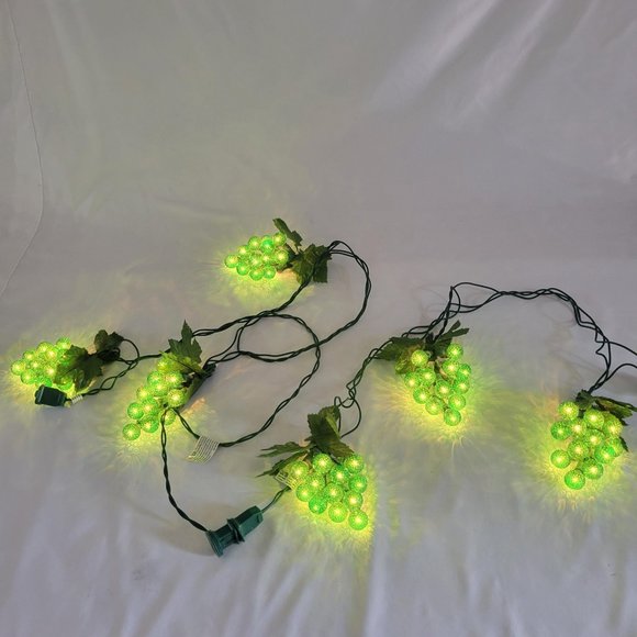 Party Supplies | 2 5 String Of 6 Hard Plastic Green Grape Lighted ...